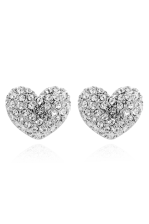Marc Jacobs Brass Heart Stud Earrings - Silver