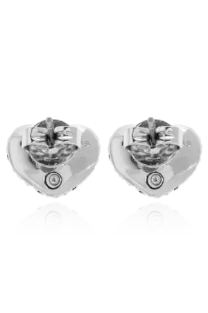 Marc Jacobs Brass Heart Stud Earrings - Silver