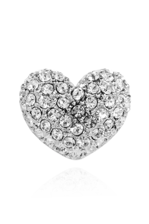 Marc Jacobs Brass Heart Stud Earrings - Silver