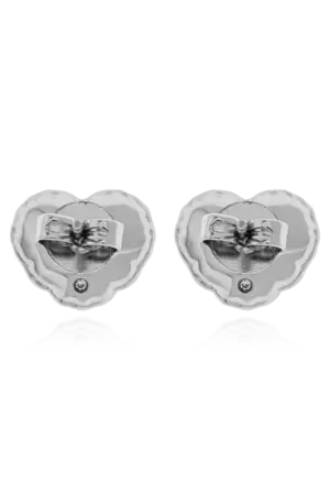 Marc Jacobs Brass Heart Stud Earrings - Silver