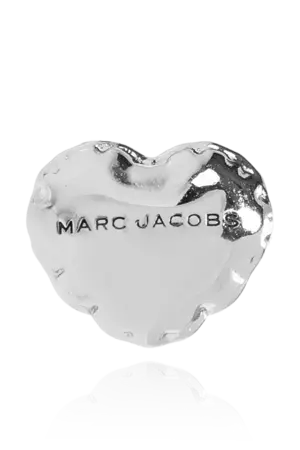 Marc Jacobs Brass Heart Stud Earrings - Silver