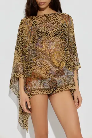 Etro Silk Poncho - Brown