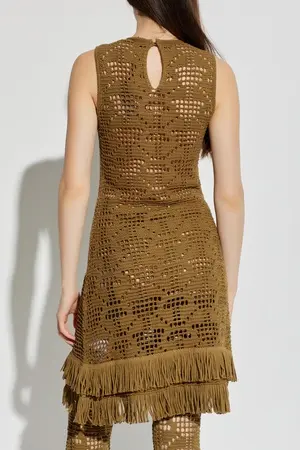 Etro Crochet Knit Mini Dress - Green