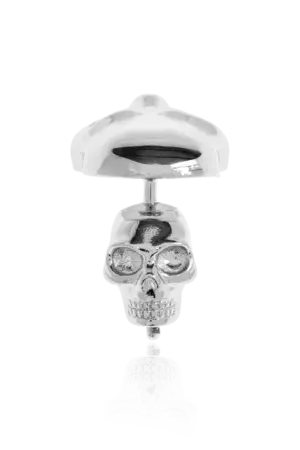 Alexander McQueen Brass Skull Earring - Silver