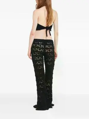 Alanui Lagoon Romance Crochet Trousers - Black