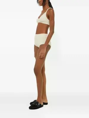 Alanui Ribbed Culotte Shorts - Neutrals