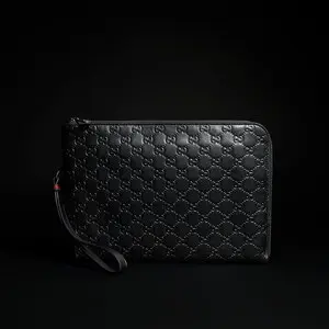 Gucci Gg Embossed Leather Medium Pouch