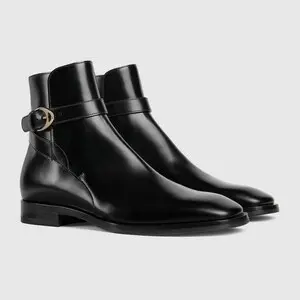 Gucci Leather Ankle Boots With Buckle - Black