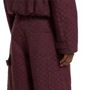 Gucci Gg Canvas Pants With Crystals