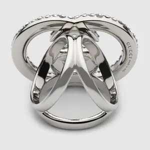 Gucci Crystal Interlocking G Carré Ring