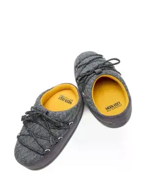 Moon Boot X Guest In Residence Knit Mules With Lace Up Detail - Grey