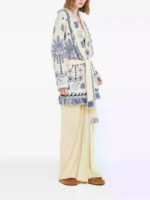 Alanui Echoes Of The Island Belted Cardigan-coat - Neutrals