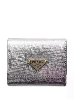 Prada Small Leather Wallet - Silver
