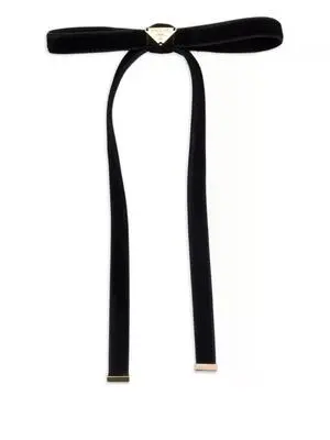 Prada Logo Velvet Hair Clip - Black