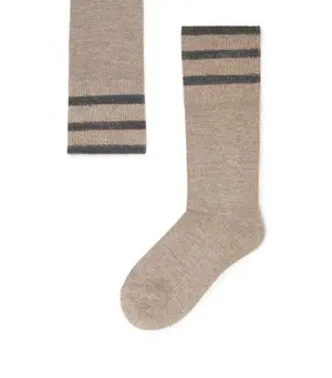 Brunello Cucinelli Cashmere-blend Calf-length Socks - Brown