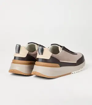 Brunello Cucinelli Suede And Calfskin Runner Sneakers - Brown