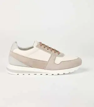 Brunello Cucinelli Suede And Calfskin Runner Sneakers