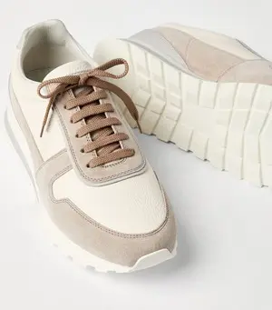 Brunello Cucinelli Suede And Calfskin Runner Sneakers
