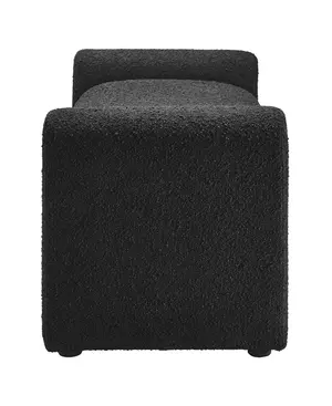 MODWAY Waverly Boucle Fabric Bench - Black