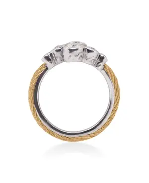 Alor Day Diamonds Bypass Ring With Lab Grown Diamonds - Yellow Cable/k White Gold