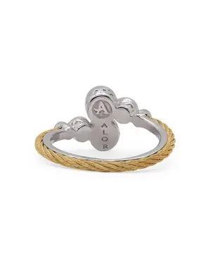 Alor Day Diamonds Bypass Ring With Lab Grown Diamonds - Yellow Cable/k White Gold