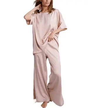 Lunya Silk Tee Pant Set - Delicate Pink