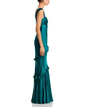 Saloni Selma Dress - Midnight Green