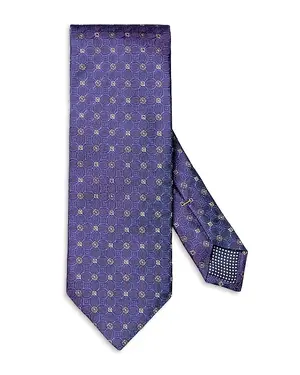 Eton Classic Floral Silk Neck Tie - Dark Purple
