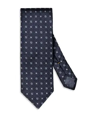 Eton Classic Floral Silk Neck Tie - Navy