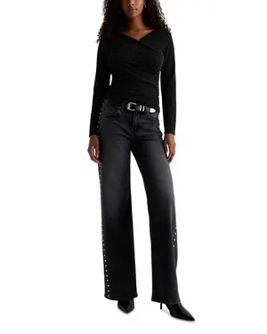 Ag Adria Studded Wide Leg Jeans - Immensity