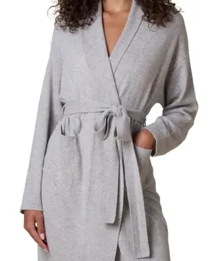 KIP Pure Cashmere Robe - Dove Grey