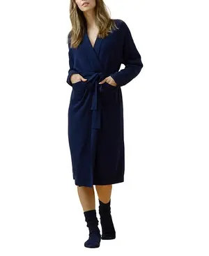 KIP Pure Cashmere Robe Midnight Blue