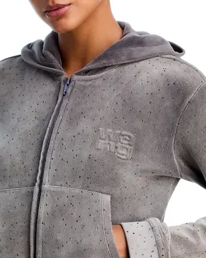 Alexander Wang T Embellished Hoodie - Titanium