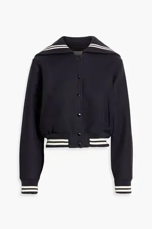 FRAME Varsity Wool-blend Twill Bomber Jacket
