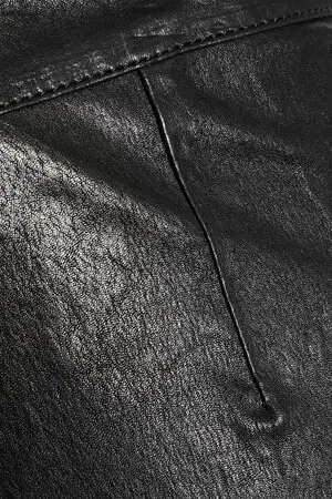 FRAME Cropped Wide-leg Leather Pants