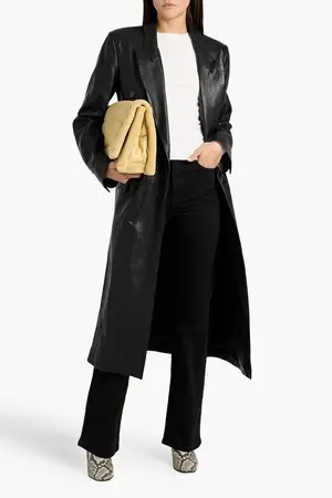 FRAME Double-breasted Leather Coat