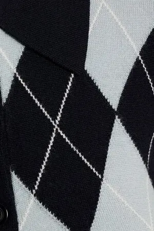 FRAME Argyle Wool-blend Polo Sweater
