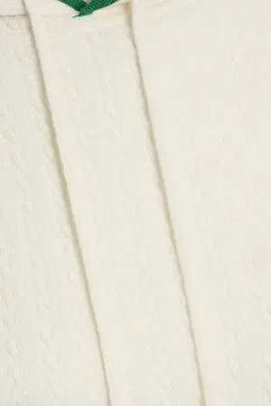 FRAME Cropped Cable-knit Cashmere And Silk-blend Hoodie