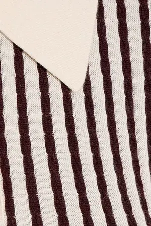 FRAME Striped Cable-knit Polo Shirt