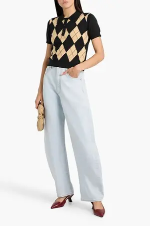 FRAME High-rise Barrel-leg Jeans