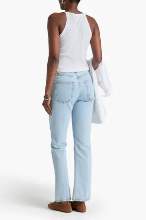 FRAME The Vertical High-rise Straight-leg Jeans - Light Denim