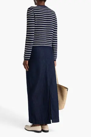 Rag & Bone Viola Striped Ribbed Cotton-blend Cardigan