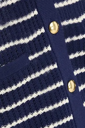 Rag & Bone Viola Striped Ribbed Cotton-blend Cardigan