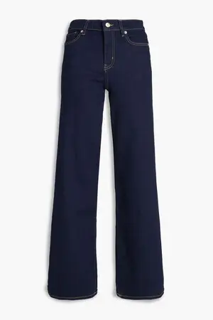 FRAME Le Slim Palazzo High-rise Wide-leg Jeans - Dark Denim