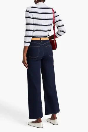 FRAME Le Slim Palazzo High-rise Wide-leg Jeans - Dark Denim