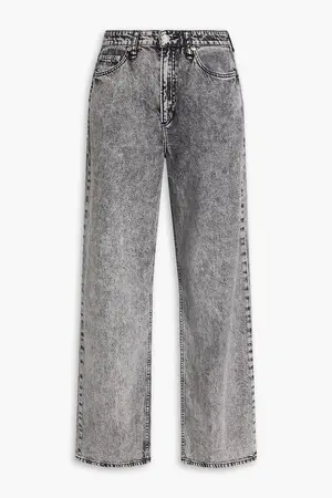 Rag & Bone Logan Acid Wash Wide-leg Jeans - Gray