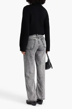 Rag & Bone Logan Acid Wash Wide-leg Jeans - Gray