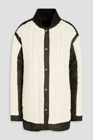 Rag & Bone Winnie Shell-paneled Cable-knit Jacket