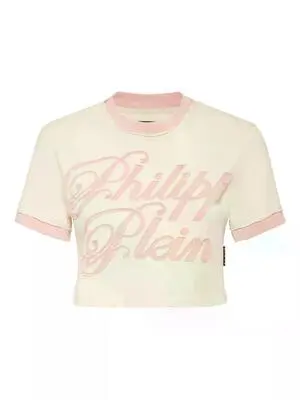 Philipp Plein Logo-embroidered Cotton Top