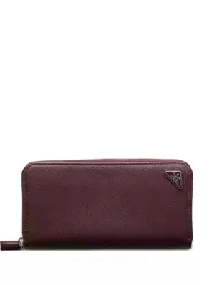 Prada Zip Logo Wallet - Red